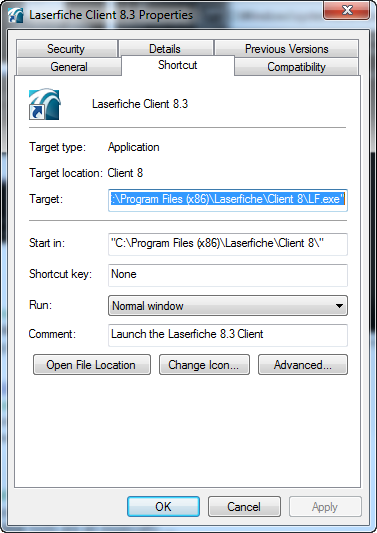 Laserfiche Client 8.3 Shortcuts—Passing Information Through the Command ...
